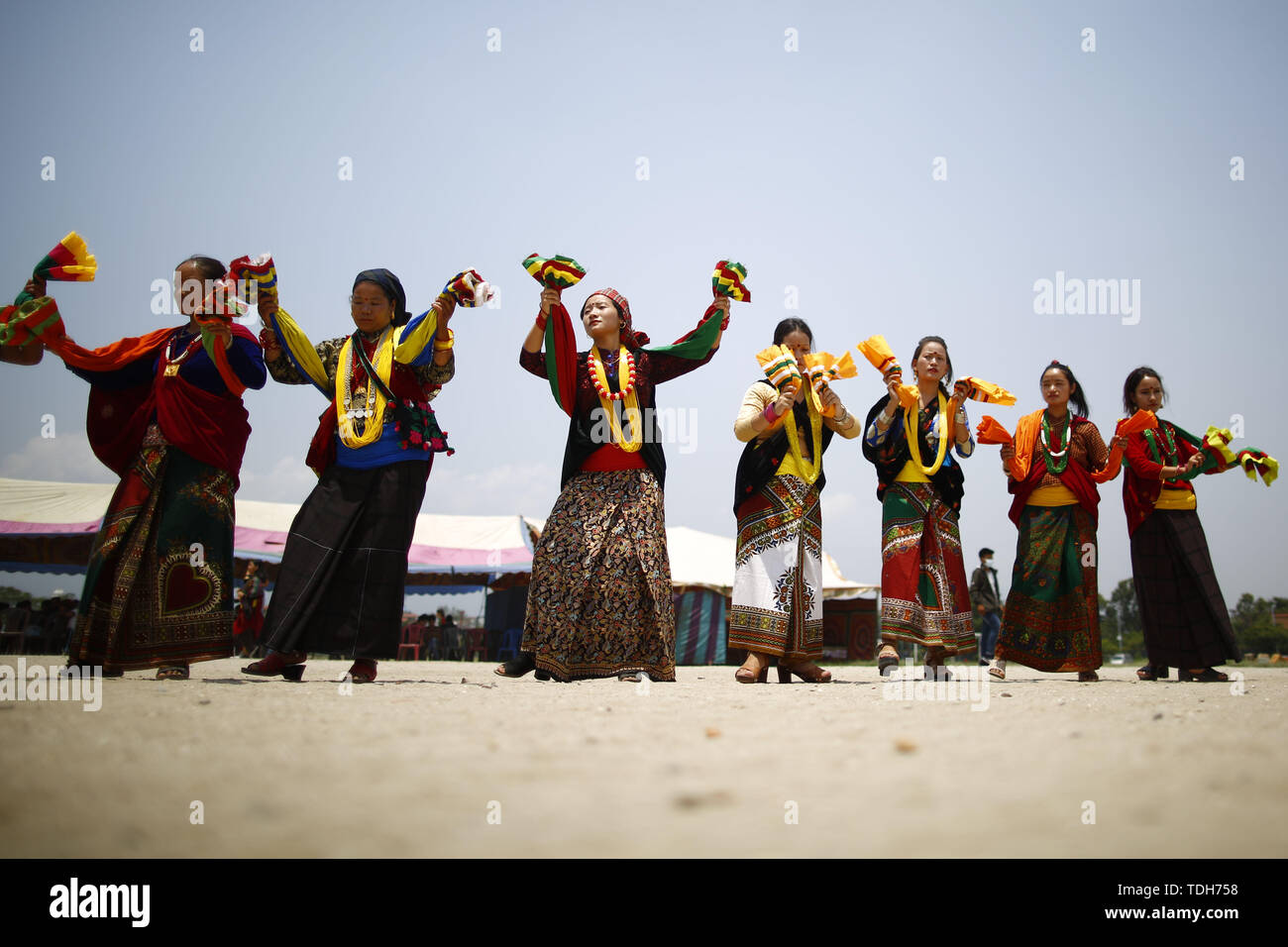 Kathmandu, Nepal. 16th June, 2019. Nepalese women perform Bhume Naach a ...