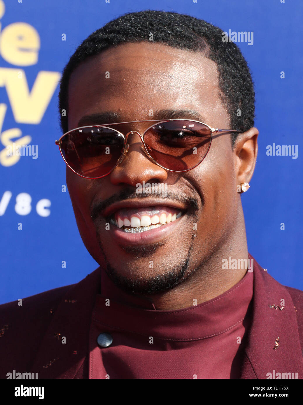 Actor Shameik Moore arrives at the 2019 MTV Movie And TV Awards held at ...