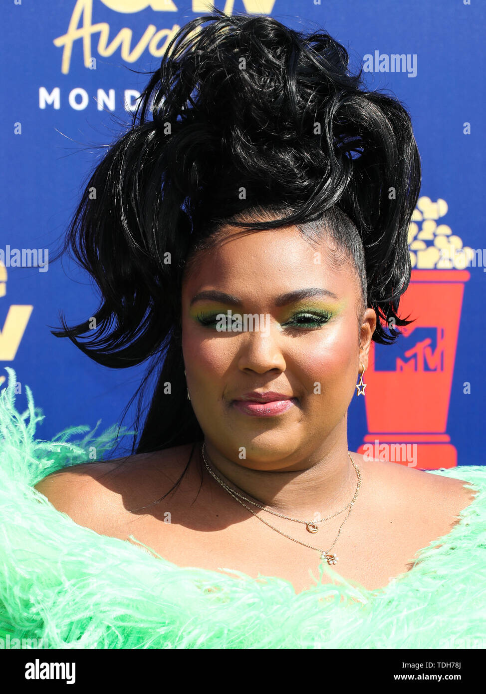 Singer Lizzo arrives at the 2019 MTV Movie And TV Awards held at Barker ...