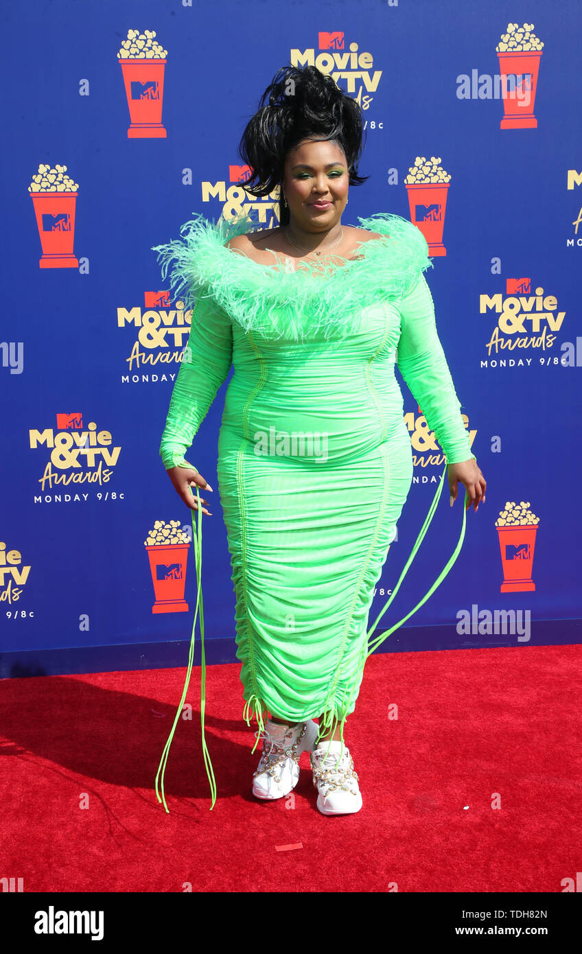 SANTA MONICA, CA - JUNE15: Lizzo, at the 2019 MTV Movie & TV Awards ...