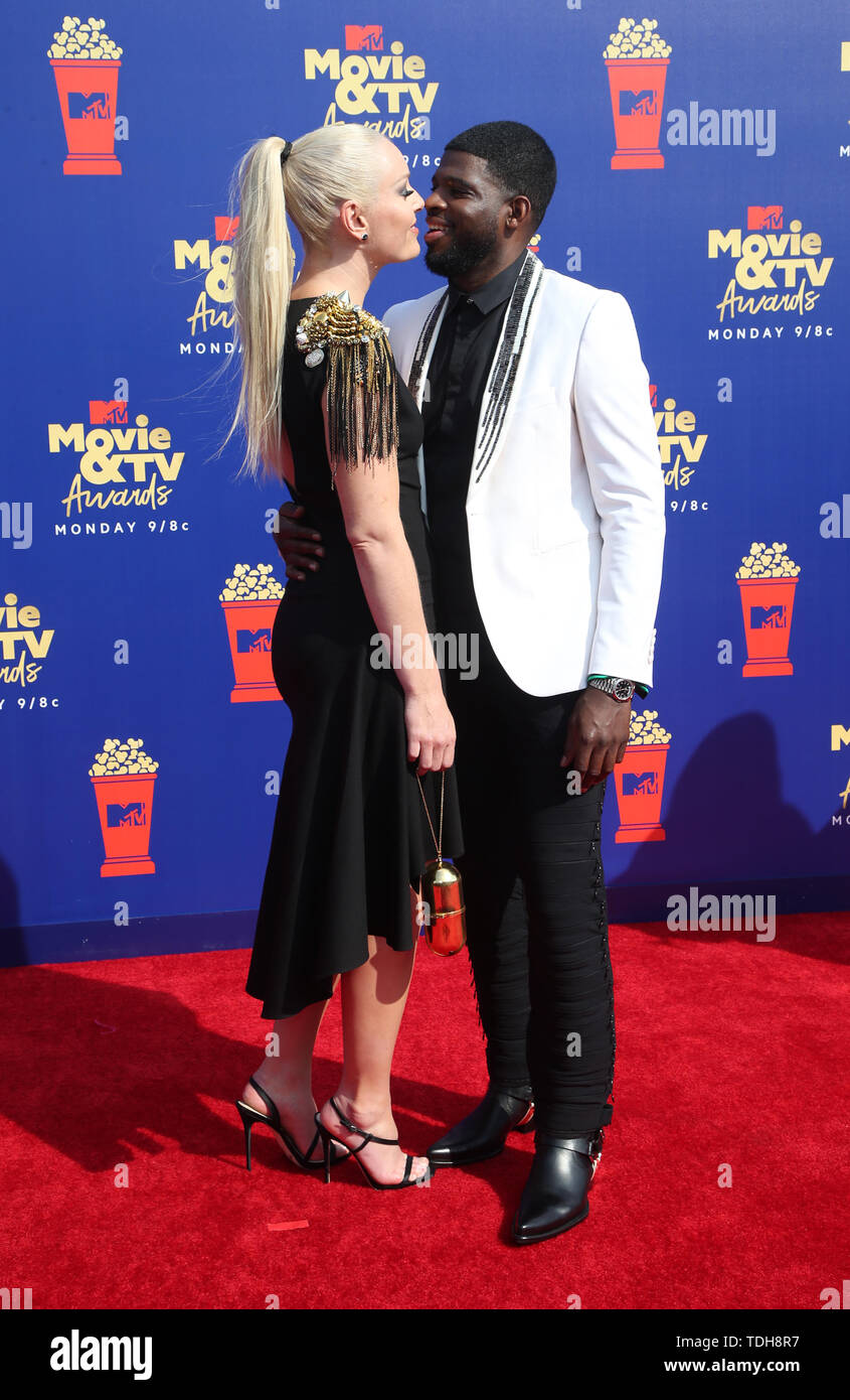 SANTA MONICA, CA - JUNE15: Lindsey Vonn, P. K. Subban, at the 2019 MTV ...