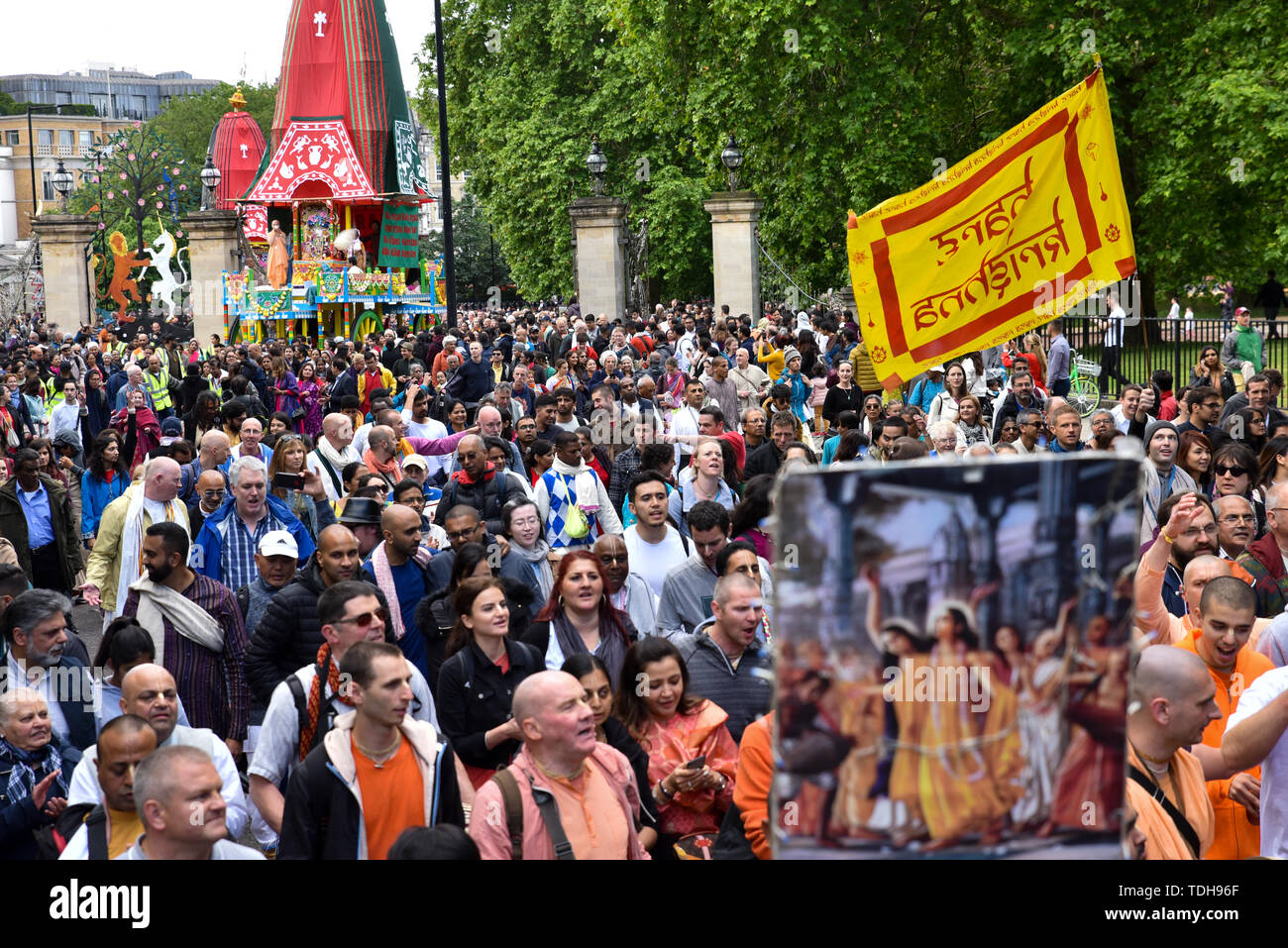 Hyde Park, London, UK. 16th June 2019. The Hari Krishna Rathayatra ...