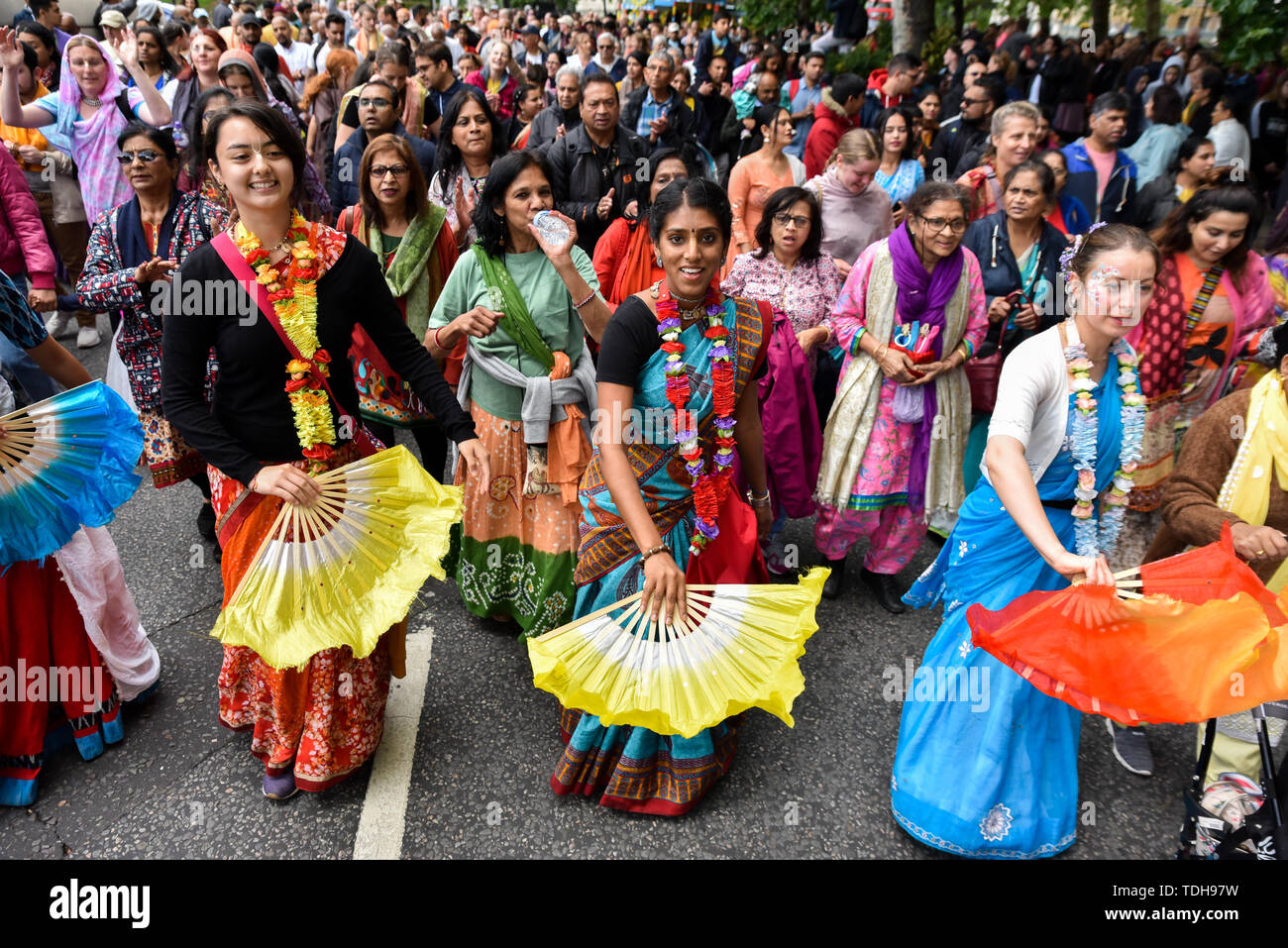 Piccadilly, London, UK. 16th June 2019. The Hari Krishna Rathayatra ...