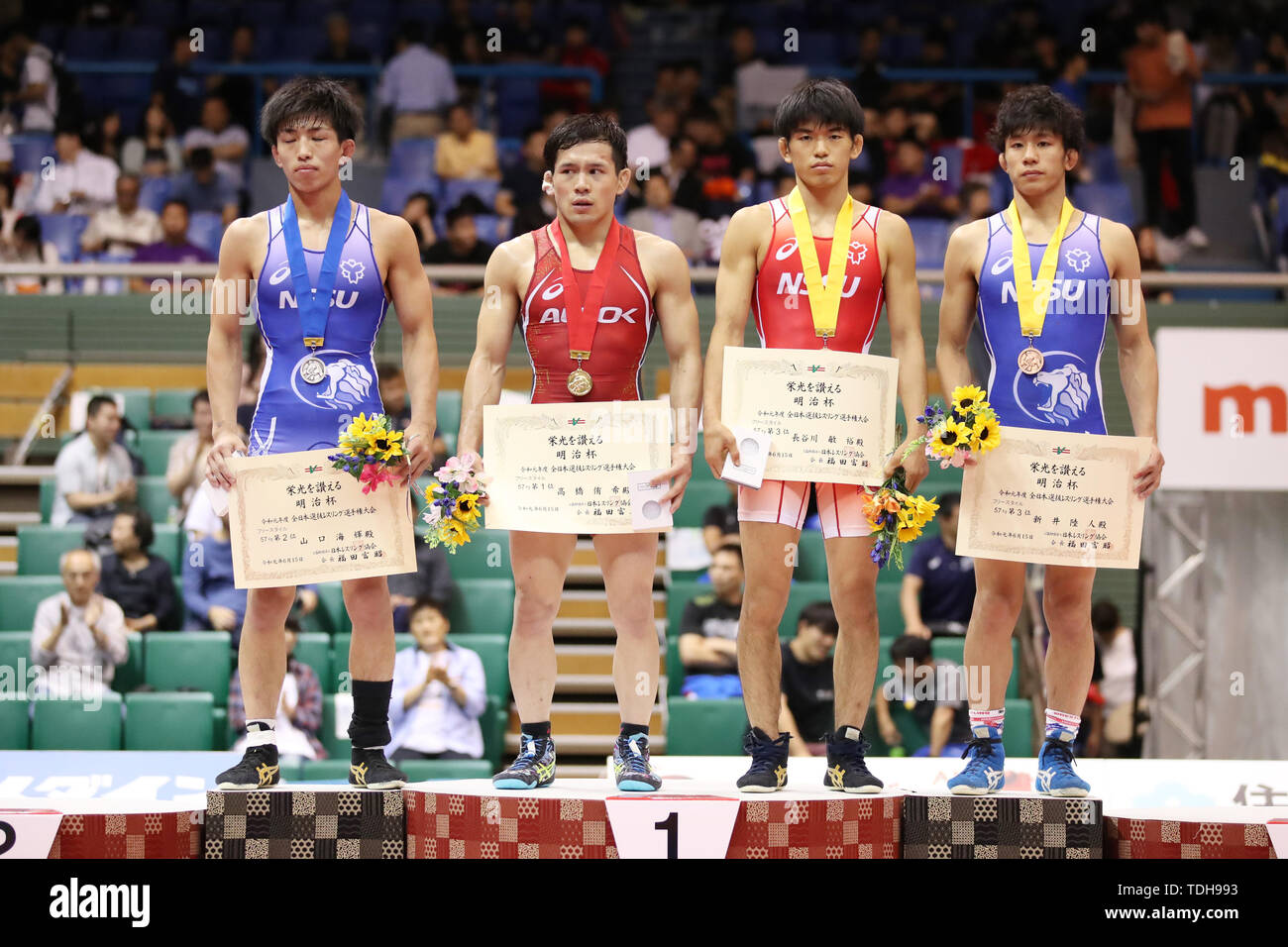 Komazawa Olympic Park Gymnasium, Tokyo, Japan. 15th June, 2019. (L to R) Kaiki Yamaguchi, Yuki ...