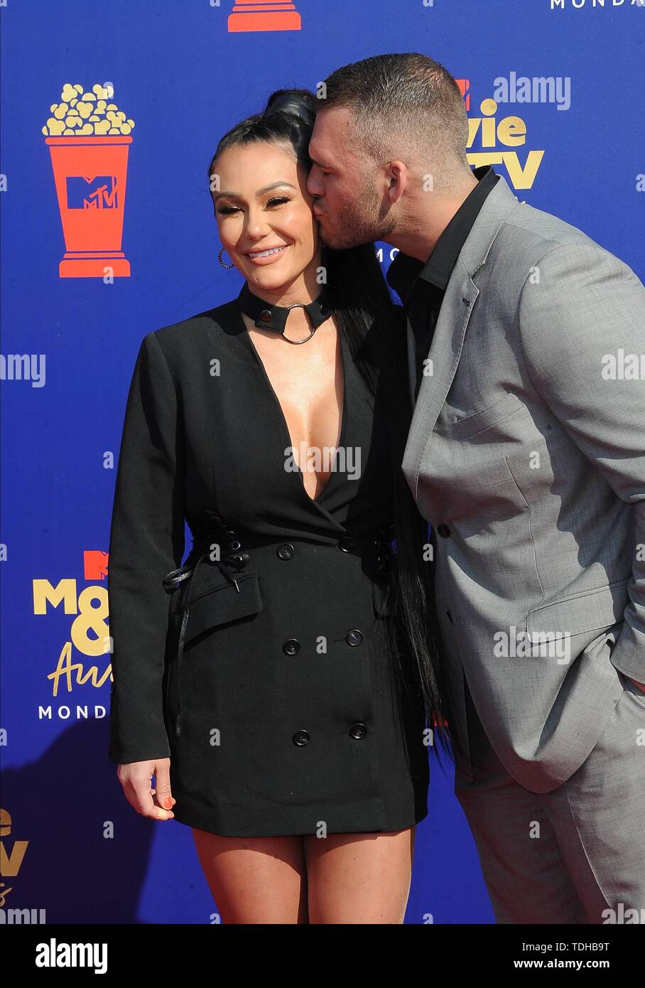 Los Angeles, USA. 16th June 2019. Jenni 'JWoww' Farley and Zack Clayton ...