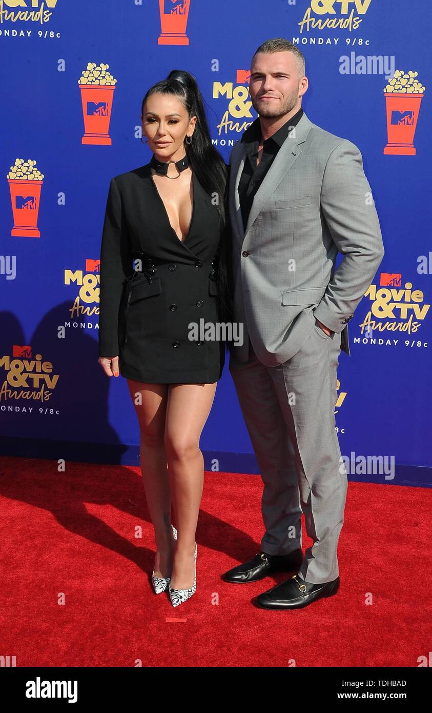 Los Angeles, USA. 16th June 2019. Jenni 'JWoww' Farley and Zack Clayton ...