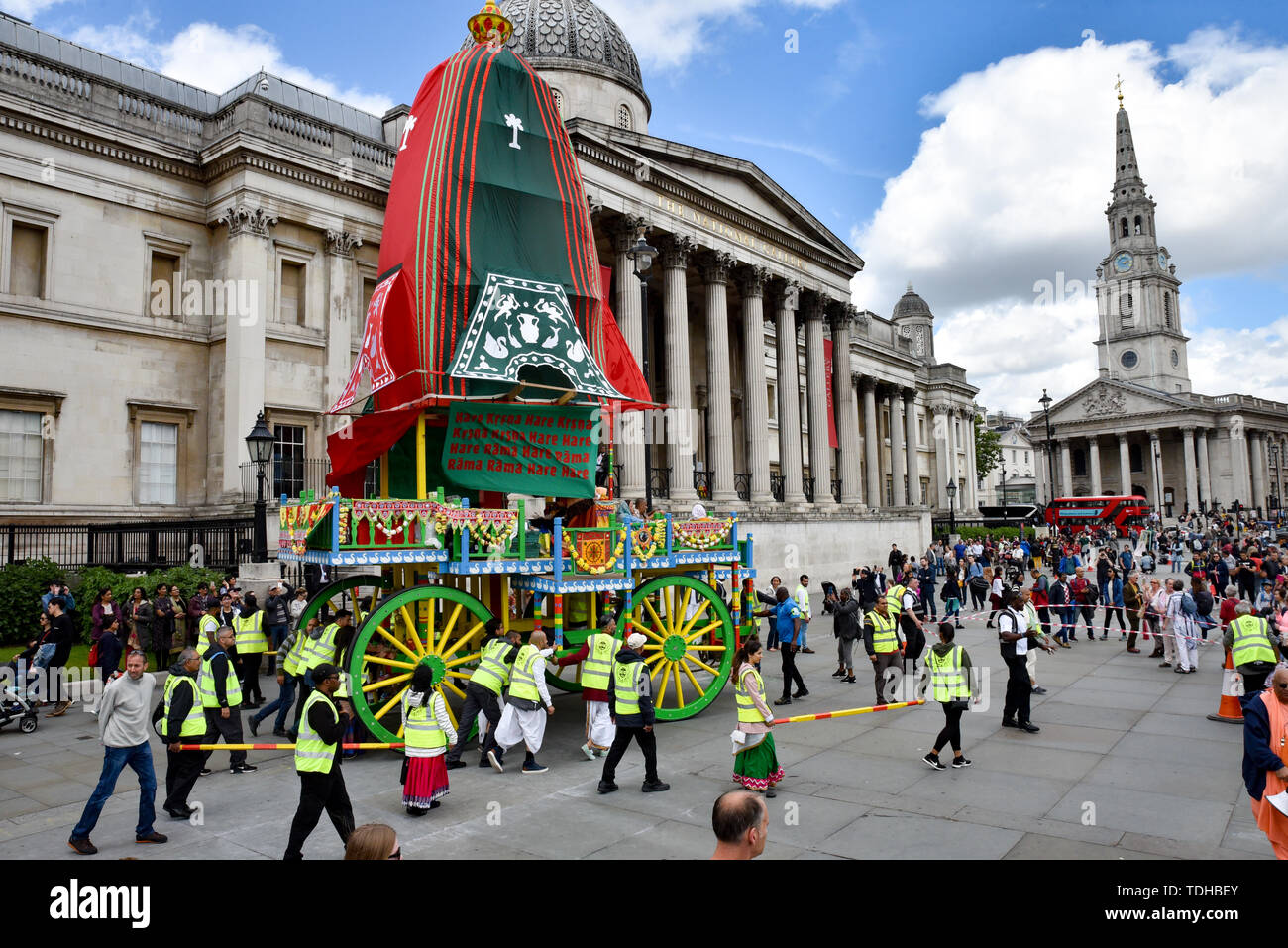Trafalgar Square, London, UK. 16th June 2019. The Hare Krishna ...