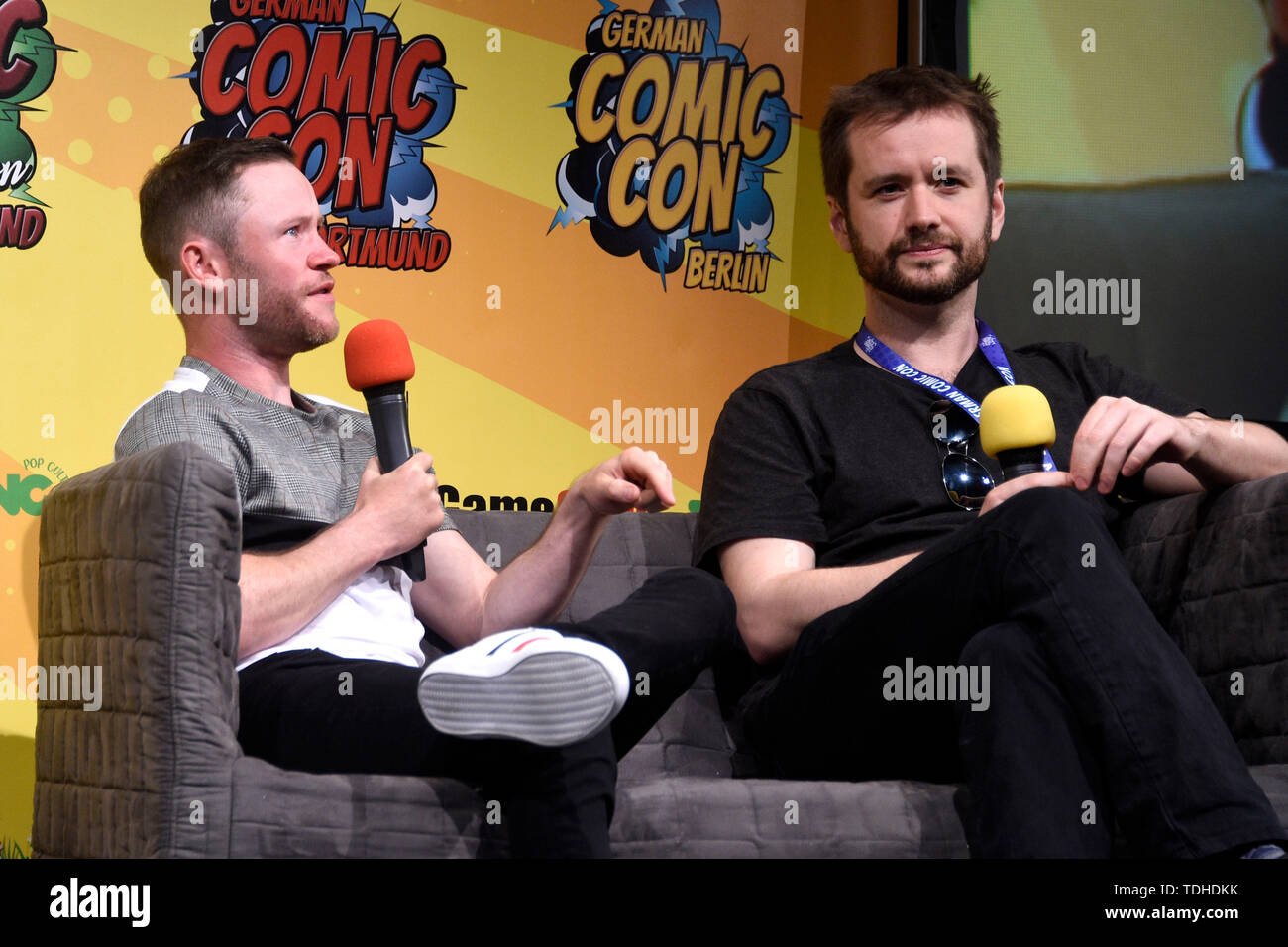 Munich, Deutschland. 15th June, 2019. Devon Murray and Sean Biggerstaff ...