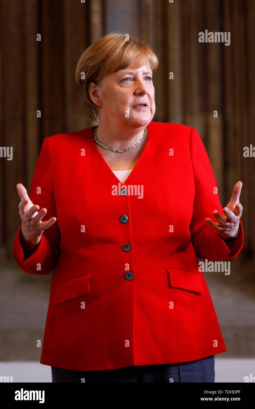 Cologne, Deutschland. 14th June, 2019. Angela Merkel enters the Golden ...