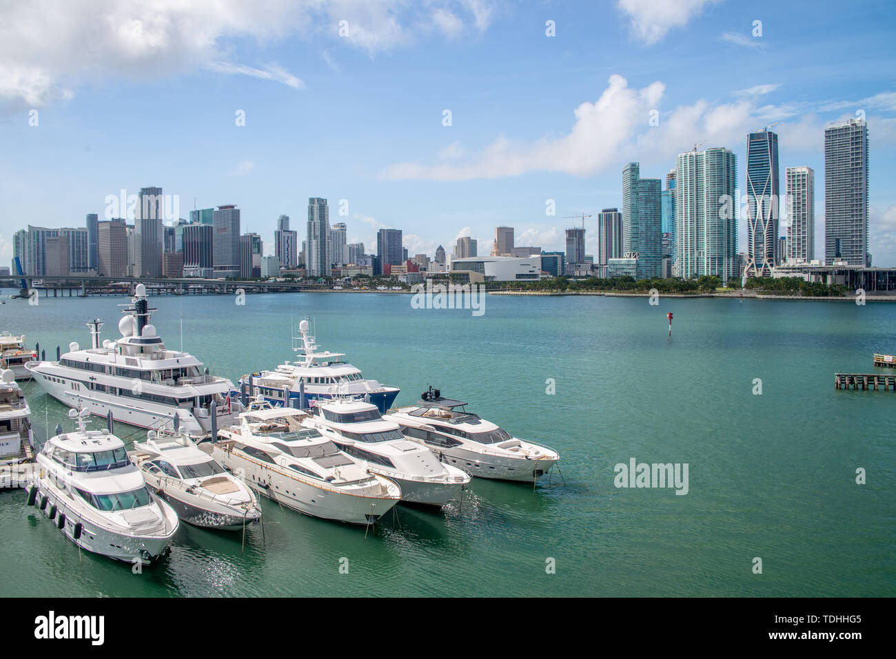 Aerial view of Bay in Miami Florida, USA Stock Photo - Alamy