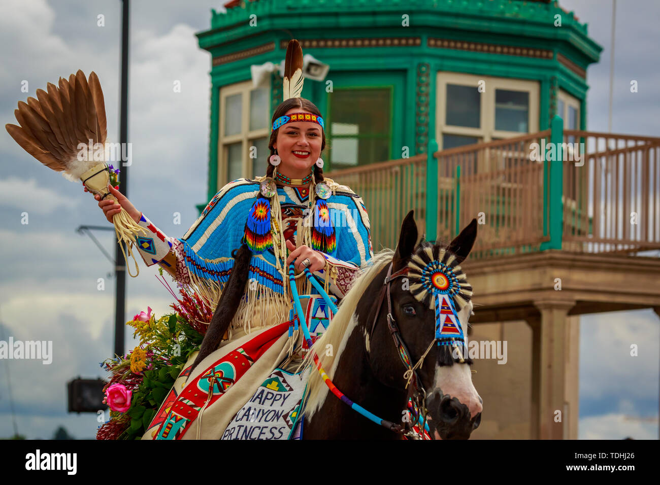 Portland, Oregon, USA - June 8, 2019: Happy Canyon Princess in the ...