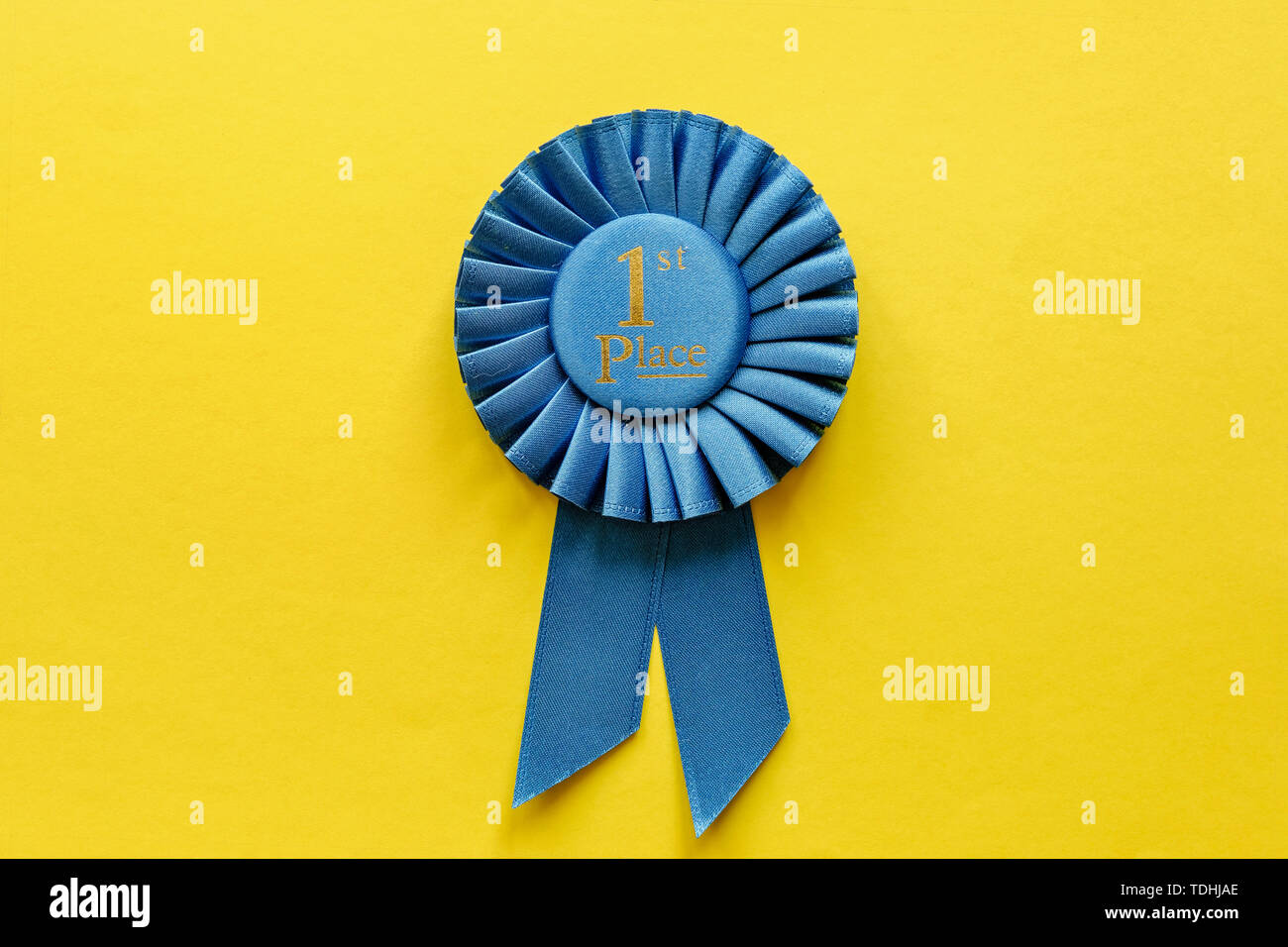 Blue ribbon rosette for the First Placed Winner of a race, championship ...