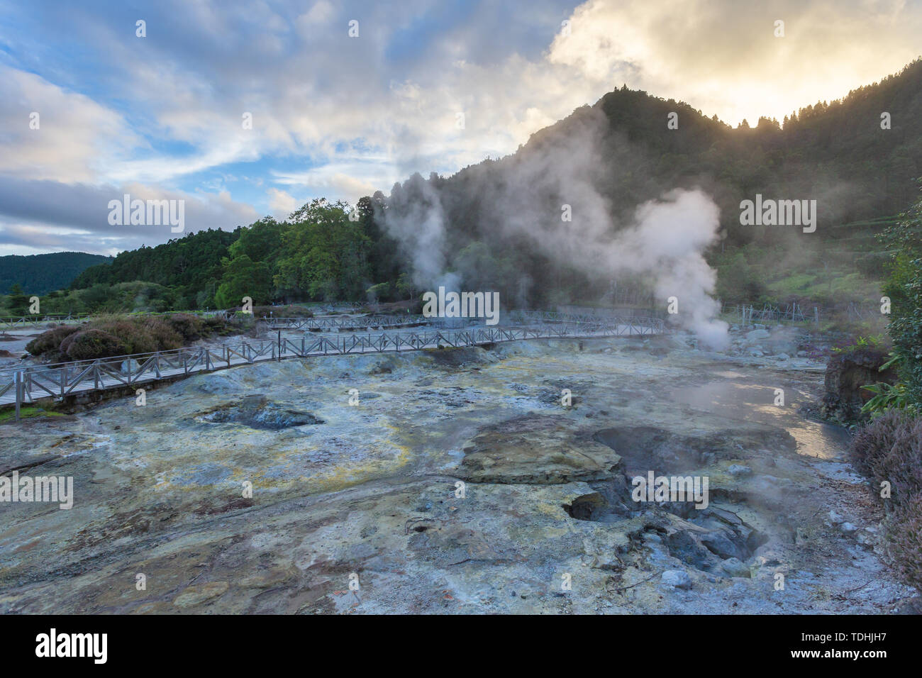 Portugal, Azores, Sao Miguel Island, Furnas, Lago das Furnas lake ...