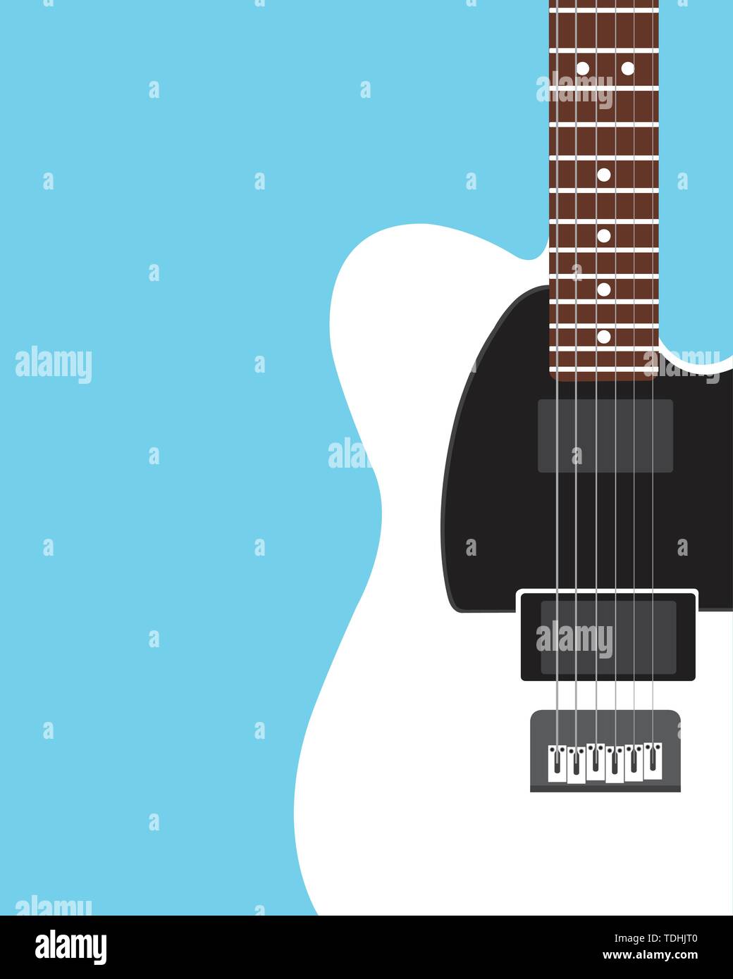 The retro blue electric guitar Stock Vector Images - Alamy