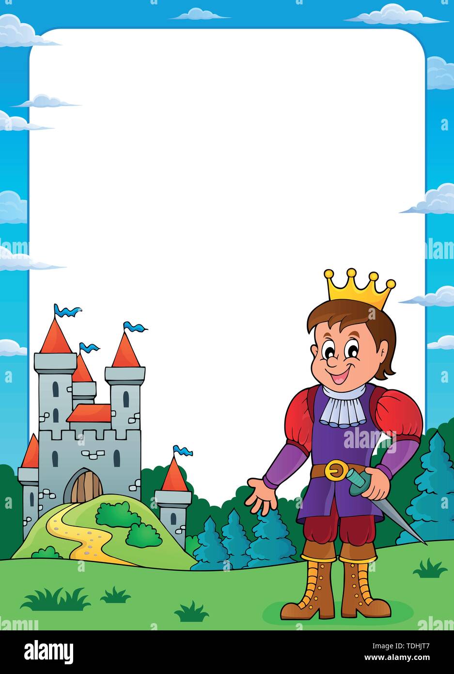 Prince and castle theme frame 3 - eps10 vector illustration Stock ...
