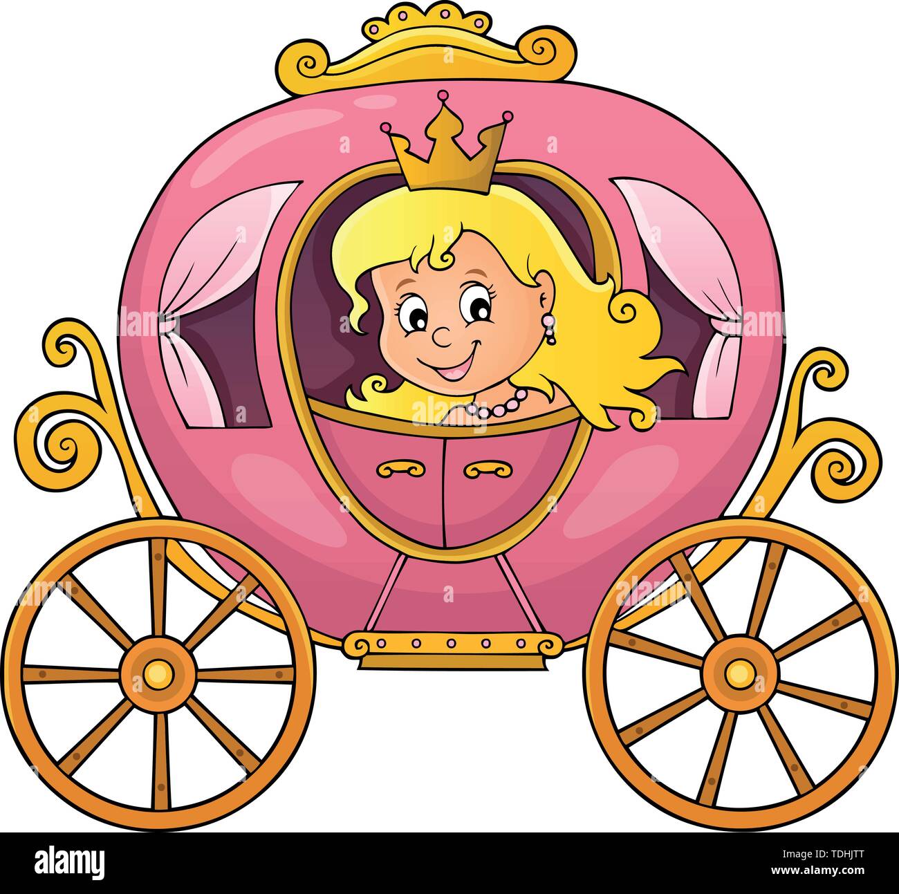 Princess in carriage theme image 1 - eps10 vector illustration Stock ...