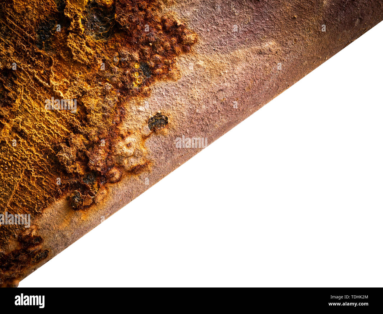 Closeup rusty of metal grunge texture with half white background Stock ...
