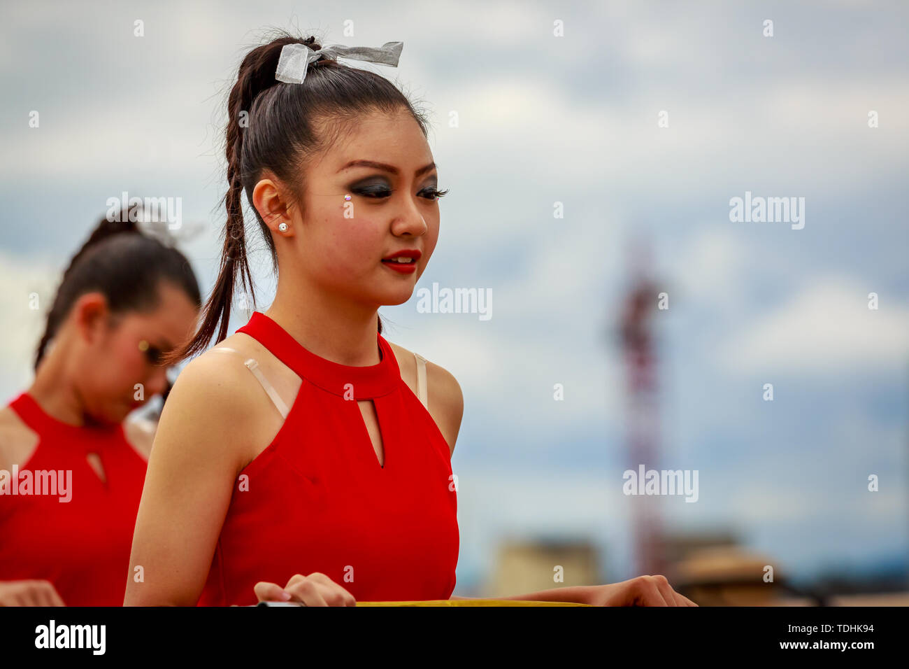 Portland, Oregon, USA - June 8, 2019: Shu-Te High School Marching Band ...