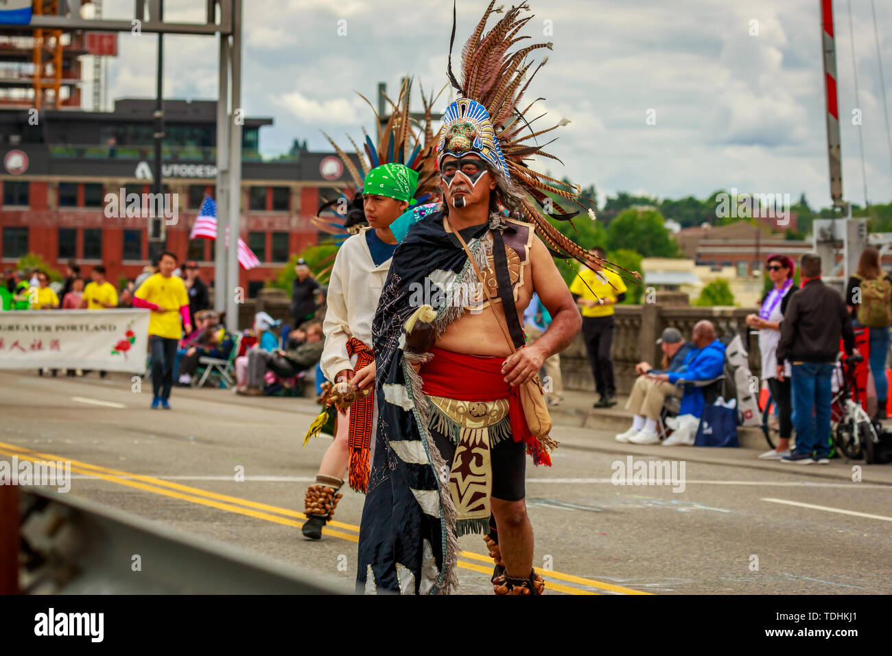 Portland, Oregon, USA - June 8, 2019: Aztec Dancers in the Grand Floral ...