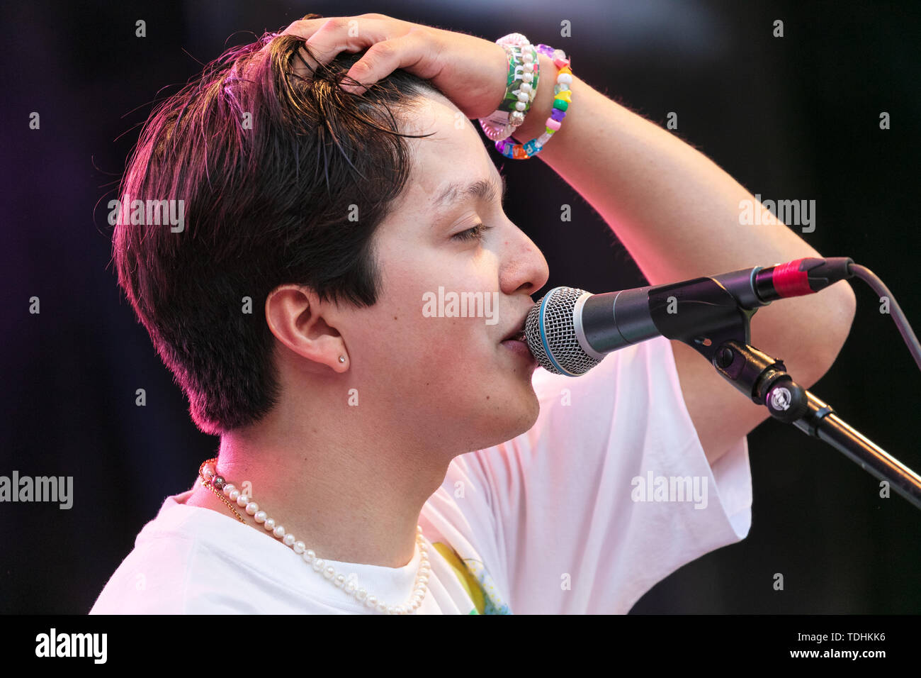 Oslo, Norway - June 15th, 2019. The Norwegian indie pop band Boy Pablo ...
