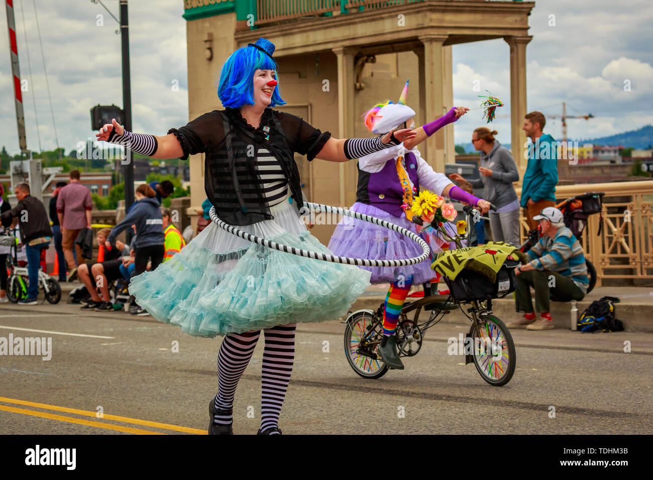 Portland, Oregon, USA - June 8, 2019: Rose Festival Circus Corps in the ...