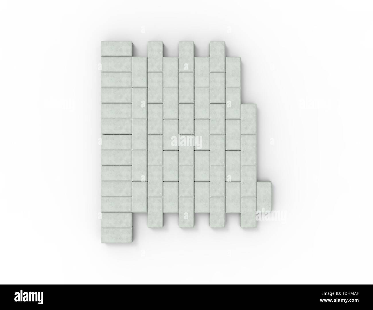 3d rendering of pavement stones pattern isolated in white studio ...