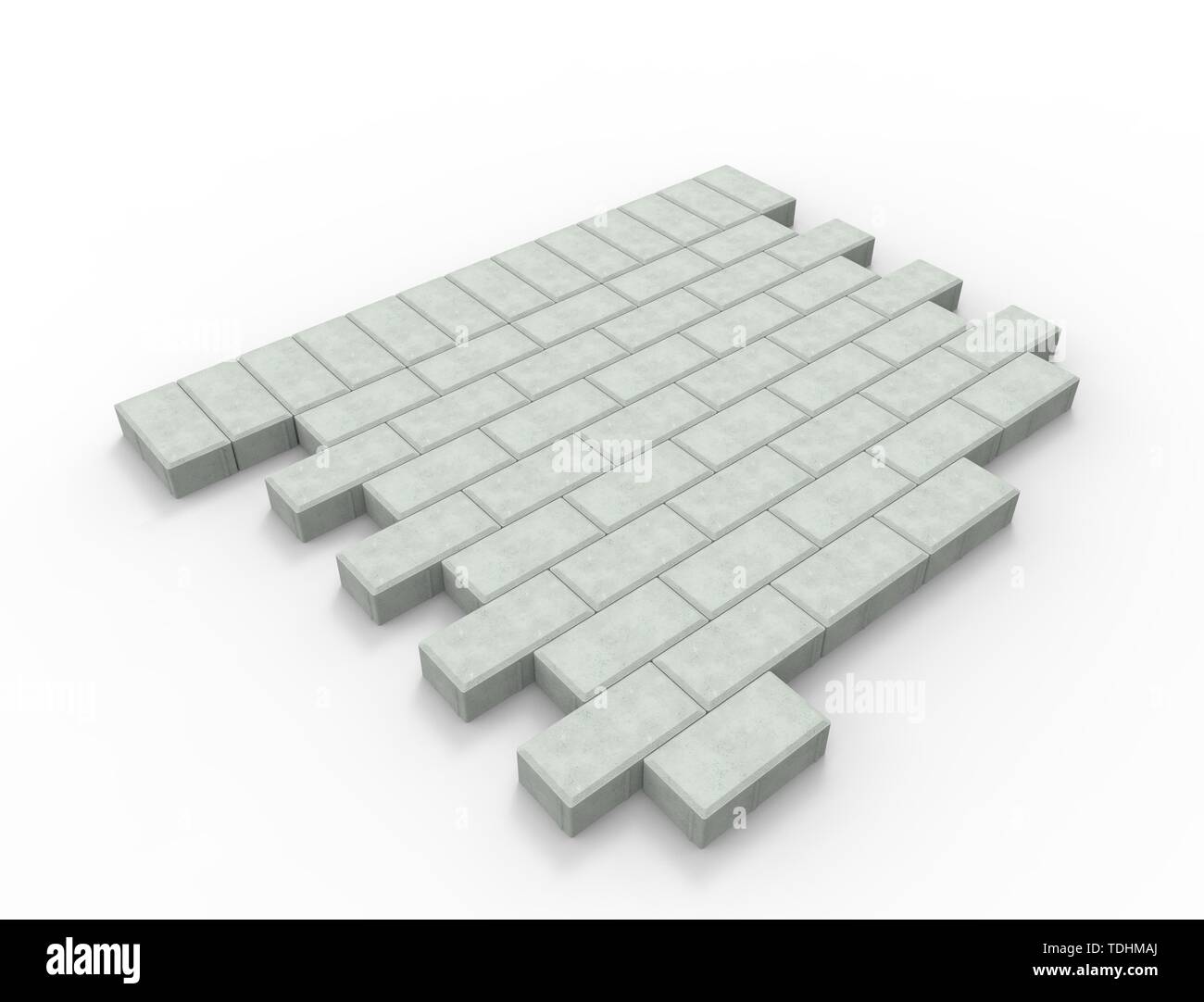 3d rendering of pavement stones pattern isolated in white studio ...