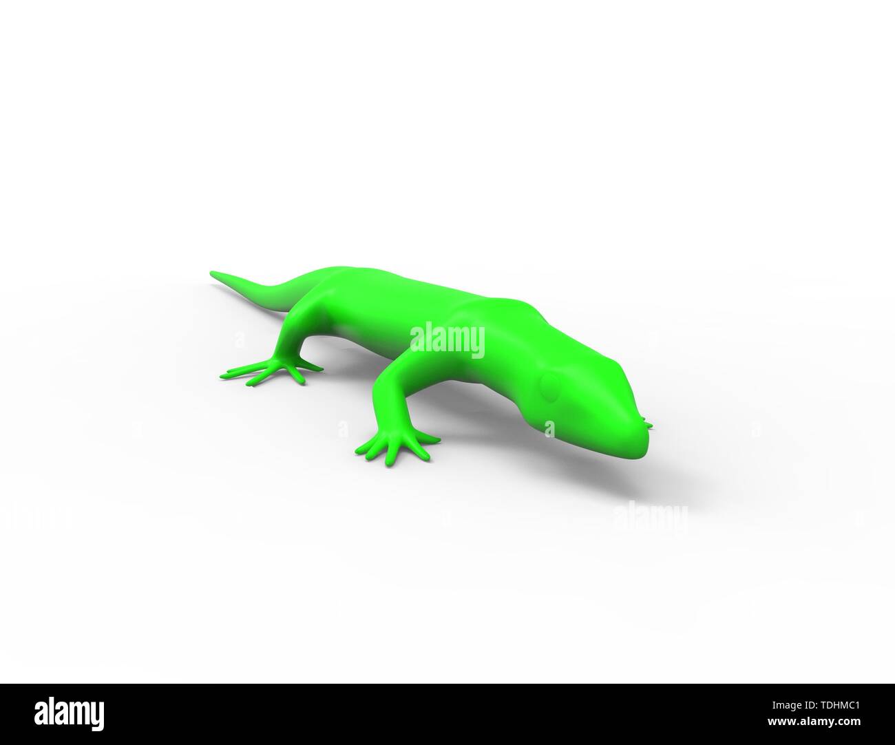 3d rendering of a green lizard isolated in white studio background ...