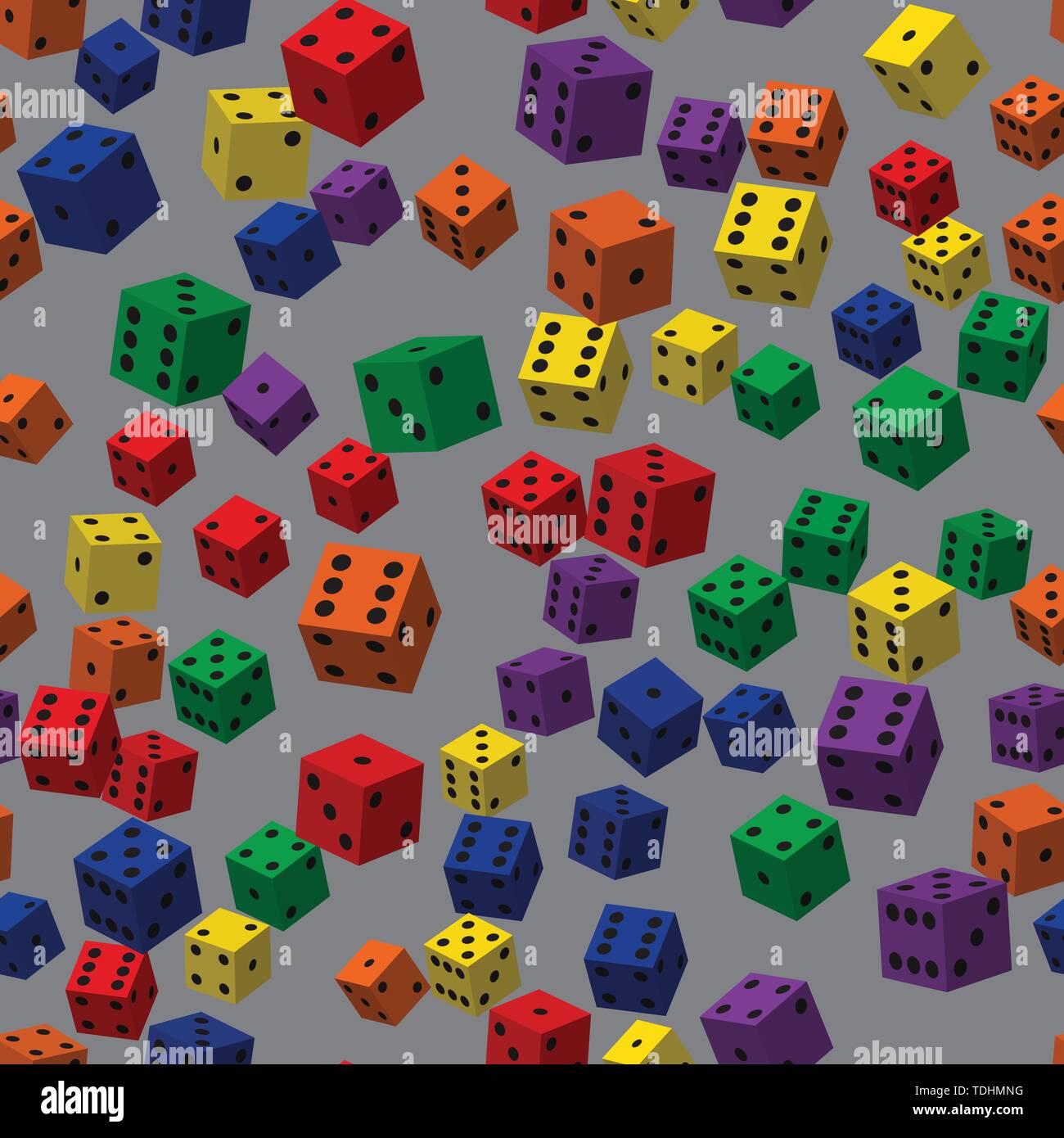 Rainbow Color Dice Seamless Pattern, 3D illustration Stock Vector Image ...