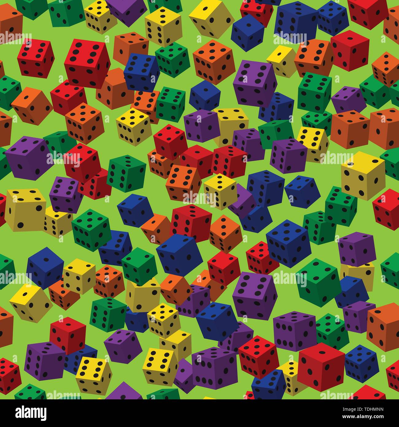 Rainbow Color Dice Seamless Pattern, 3D illustration Stock Vector Image ...