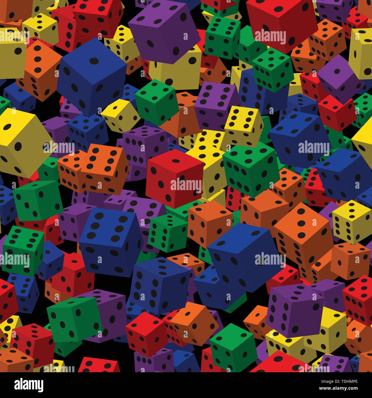 Rainbow Color Dice Seamless Pattern, 3D illustration Stock Vector Image ...