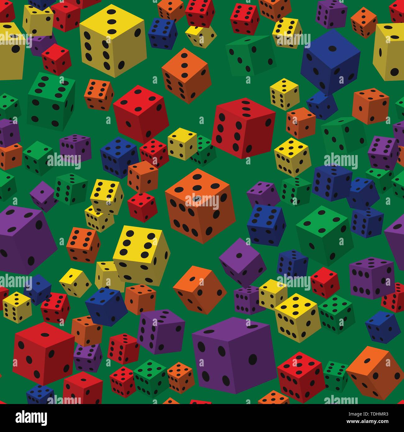 Rainbow Color Dice Seamless Pattern, 3D illustration Stock Vector Image ...
