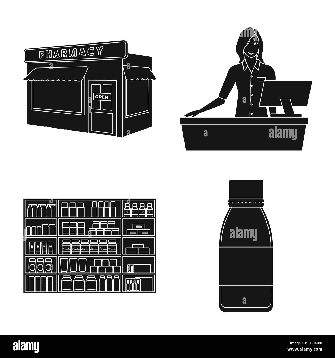 pharmacist,bottle,doctor,plastic,building,druggist,shelves,vial,counter ...