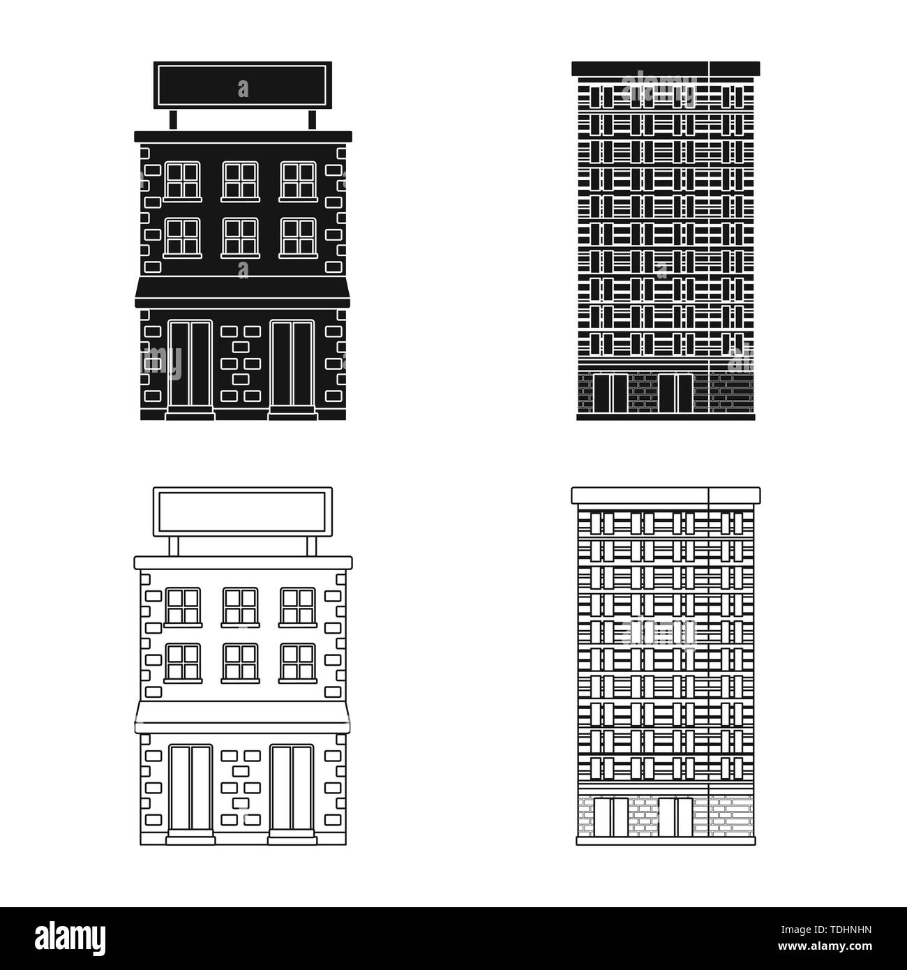 Vector design of municipal and center logo. Set of municipal and estate ...