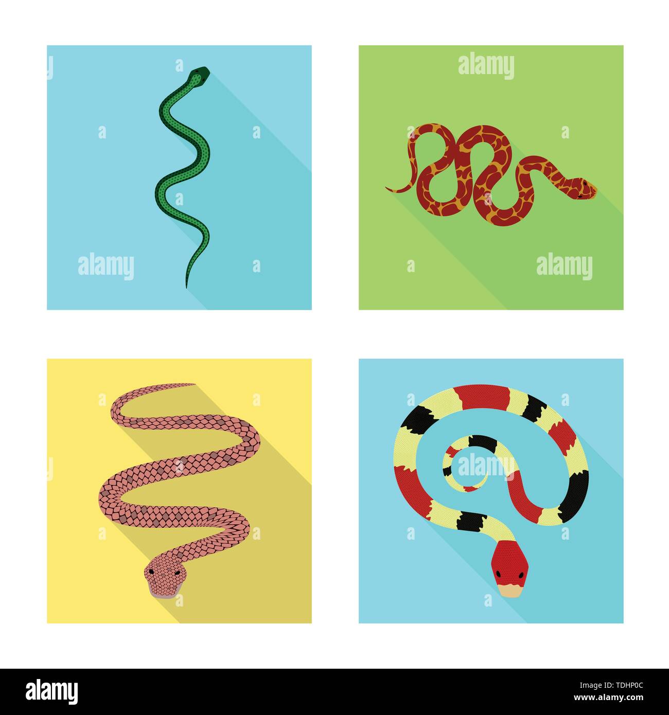 Isolated object of skin and reptile symbol. Set of skin and danger ...