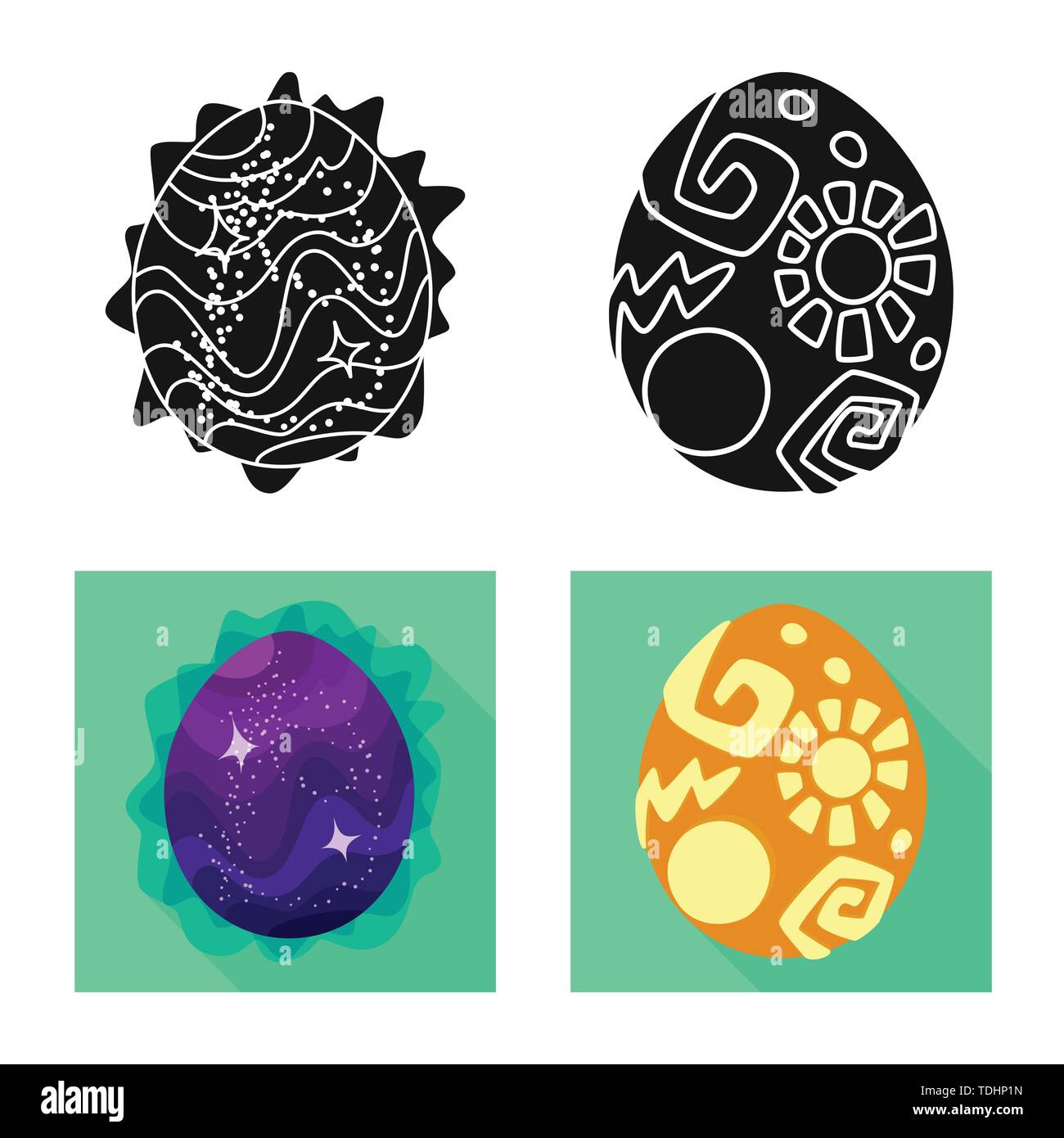 Vector illustration of animal and prehistoric icon. Set of animal and ...