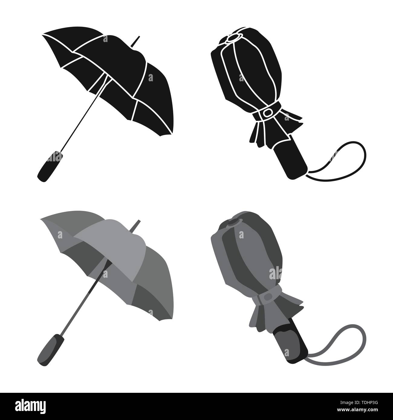 Isolated Object Of Protection And Closed Sign Set Of Protection And Rainy Stock Vector