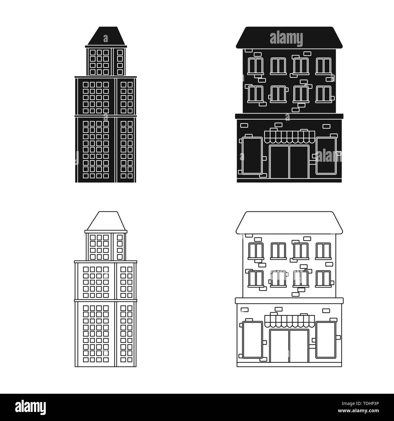Vector illustration of municipal and center sign. Set of municipal and ...
