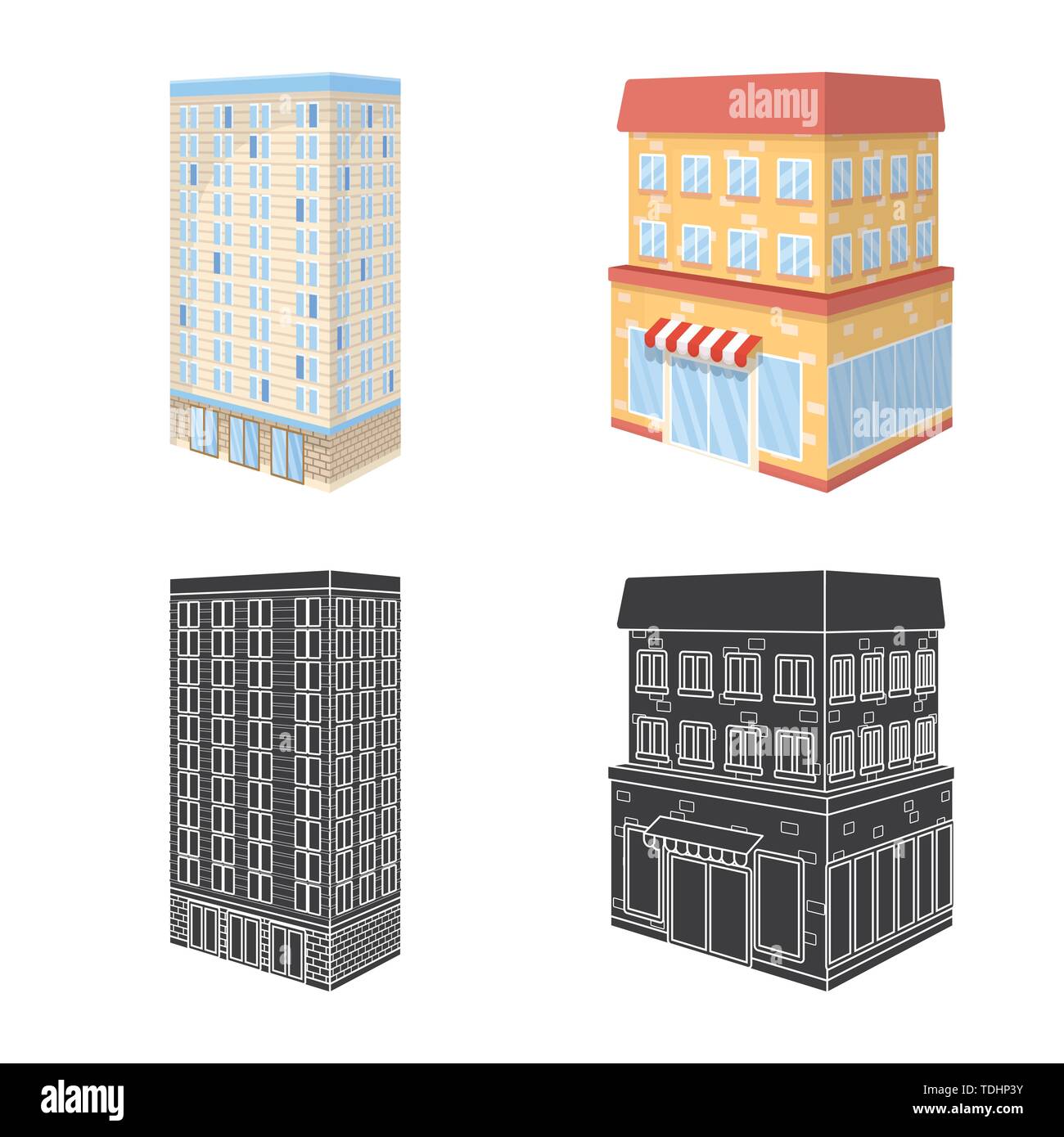 Vector illustration of construction and building sign. Set of ...