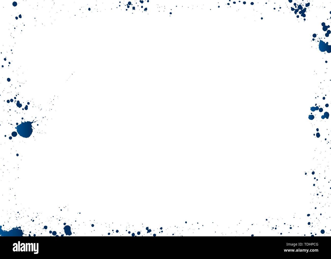 Vector illustration. Drops frame background. Blue ink drops with copy ...
