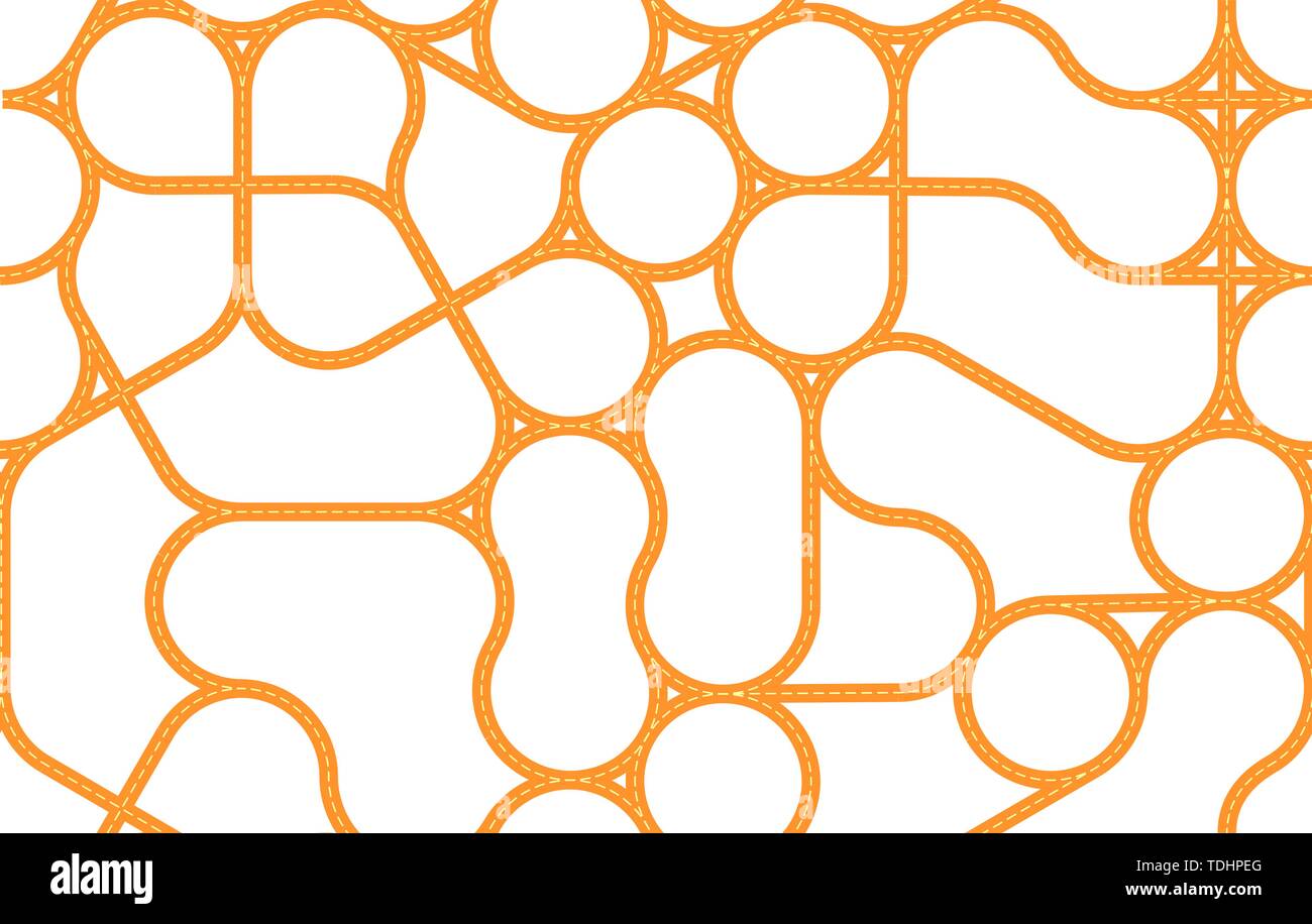 Vector illustartion. Seamless geometric roads. Editable lines in color ...