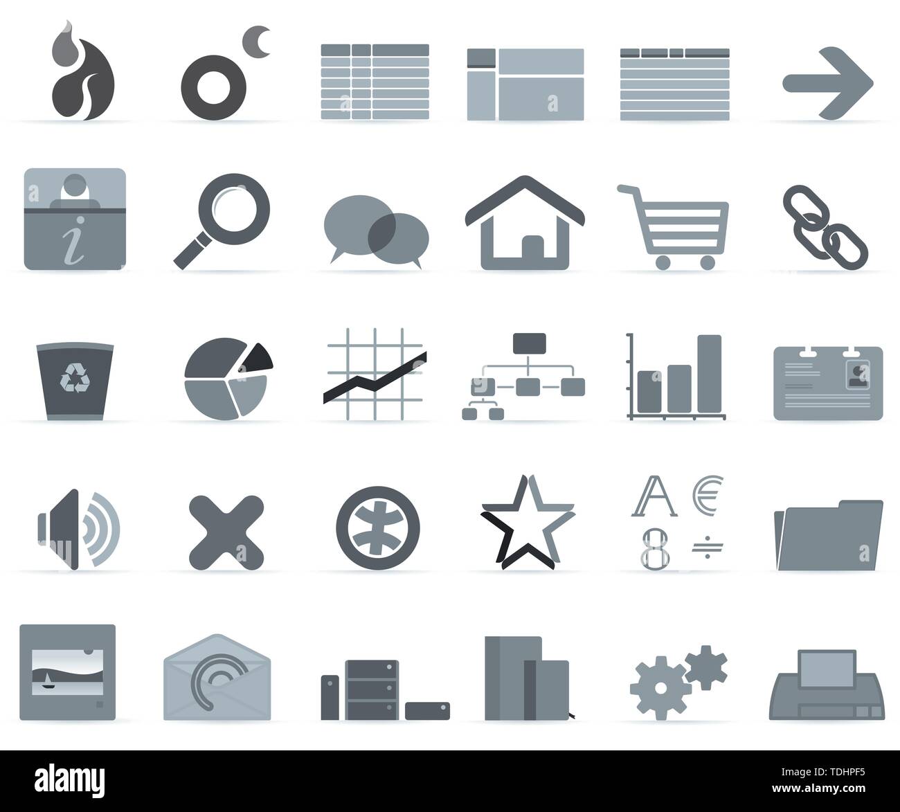 Vector illustration. Gray web icon over white background. Isolated ...