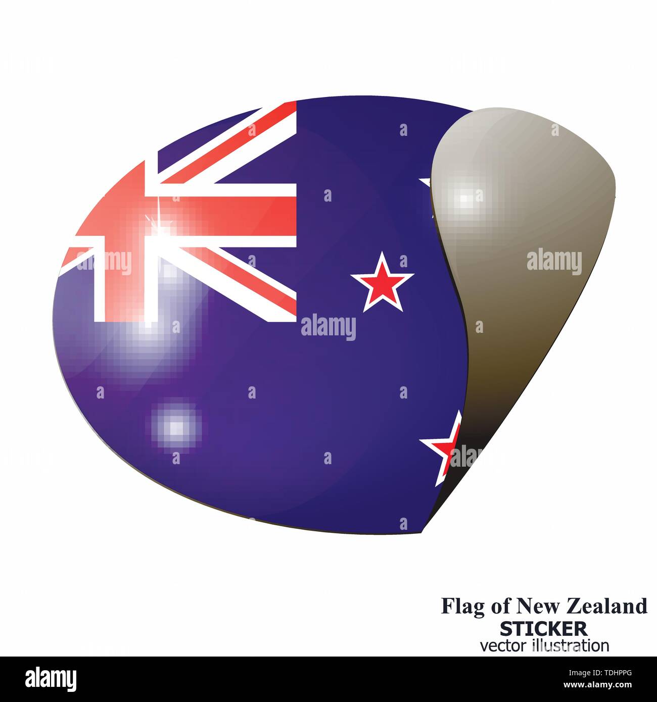 Made in New Zealand sticker. Banner with flag of New Zealand. Colorful ...