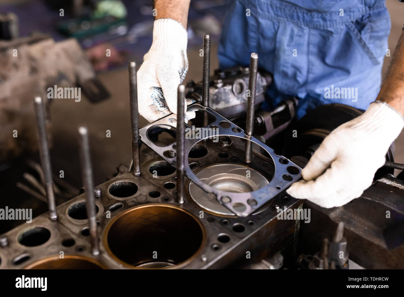 Engine parts of the old havy truck with rusty pipes. Tlorry motor ...