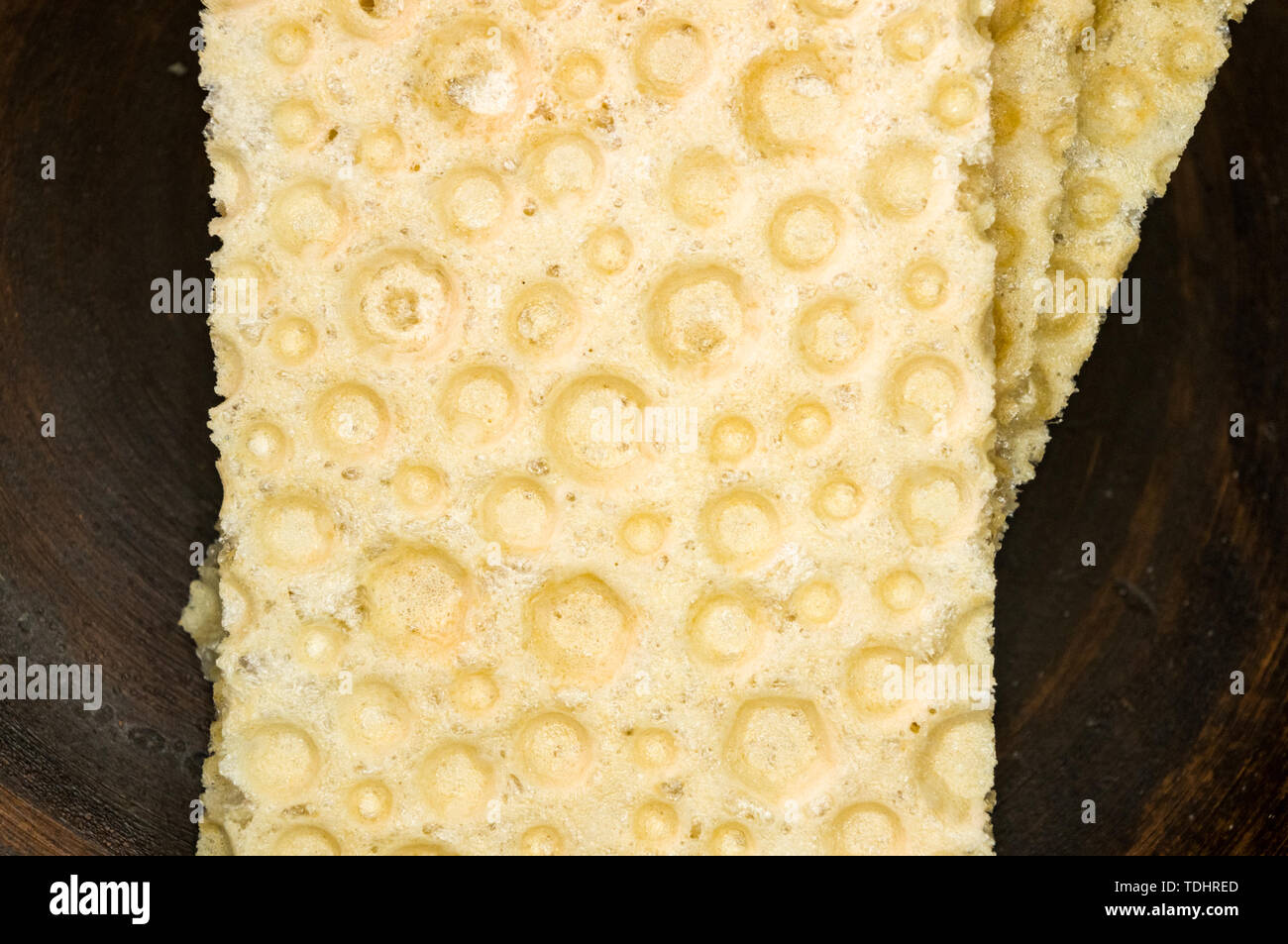 diabetic diet crunches - crispy waffle bread from wheat, texture close ...