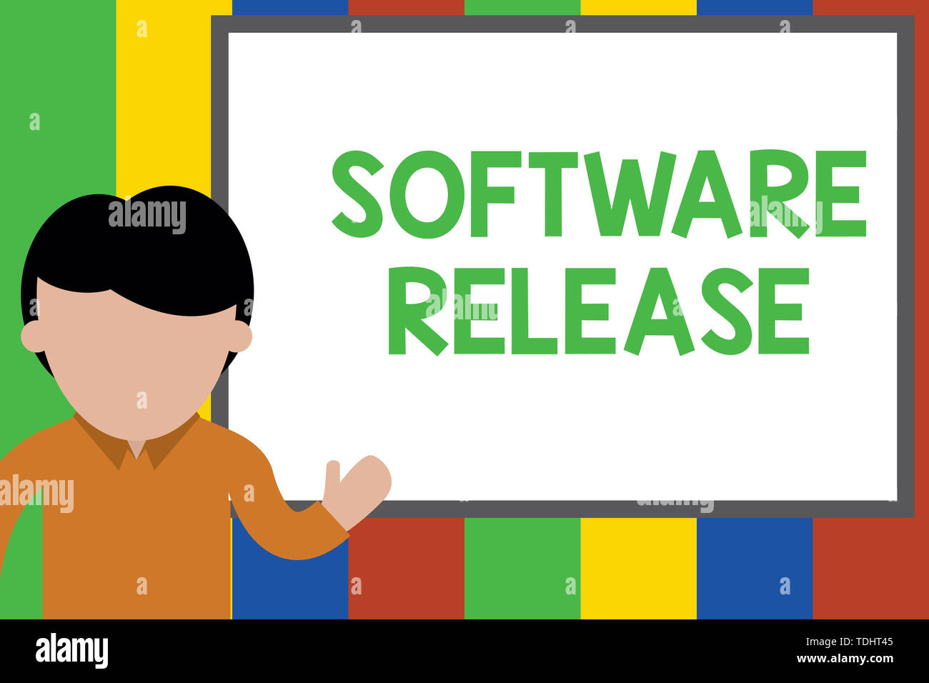 Writing note showing Software Release. Business concept for sum of ...