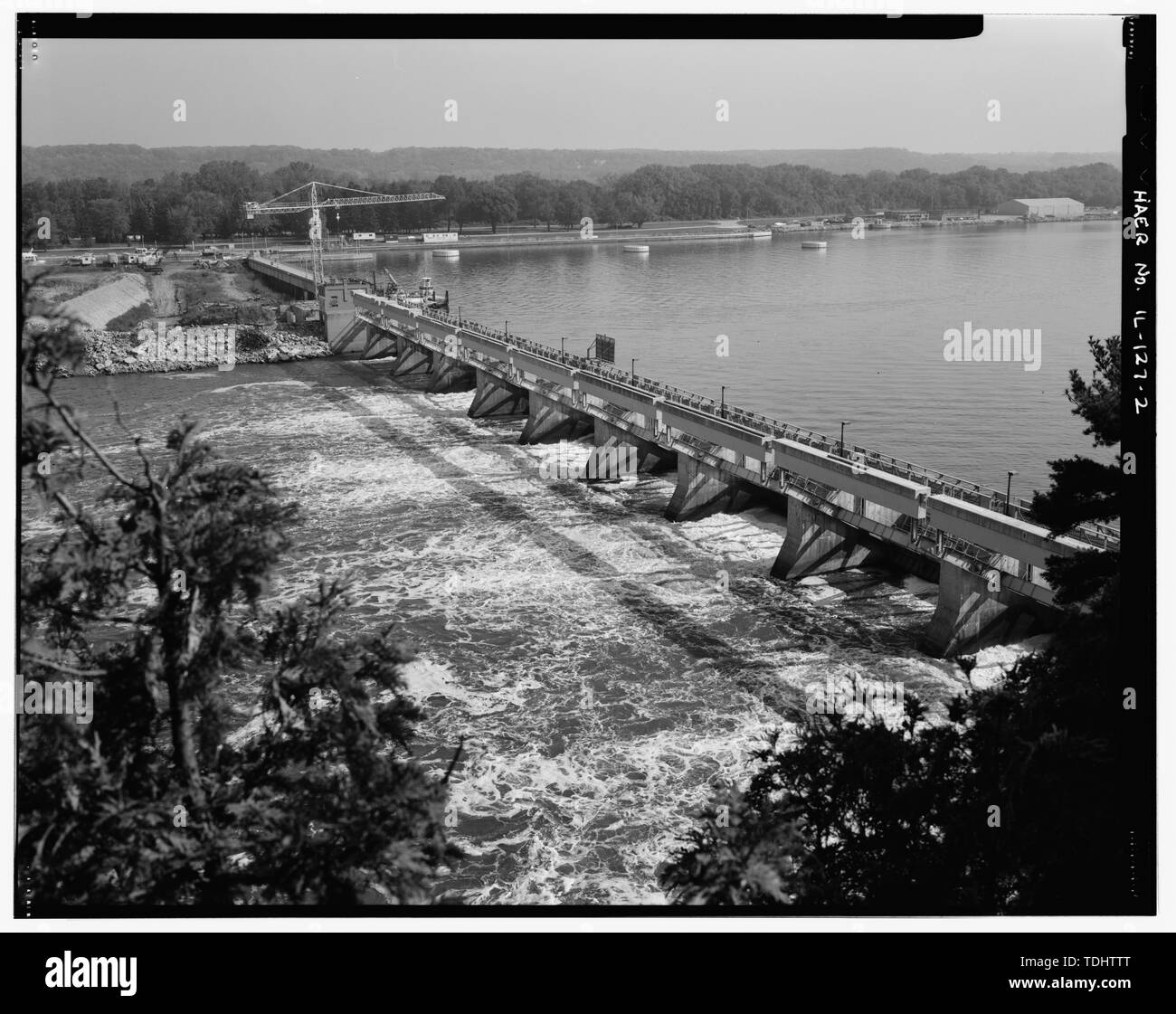 Downstream face of dam Black and White Stock Photos & Images - Alamy