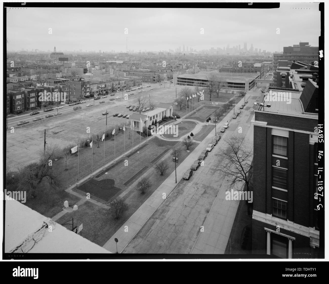 OVERALL VIEW OF GARDEN WITH PERGOLA, NORTHWEST CORNER OF ADMINISTRATION ...