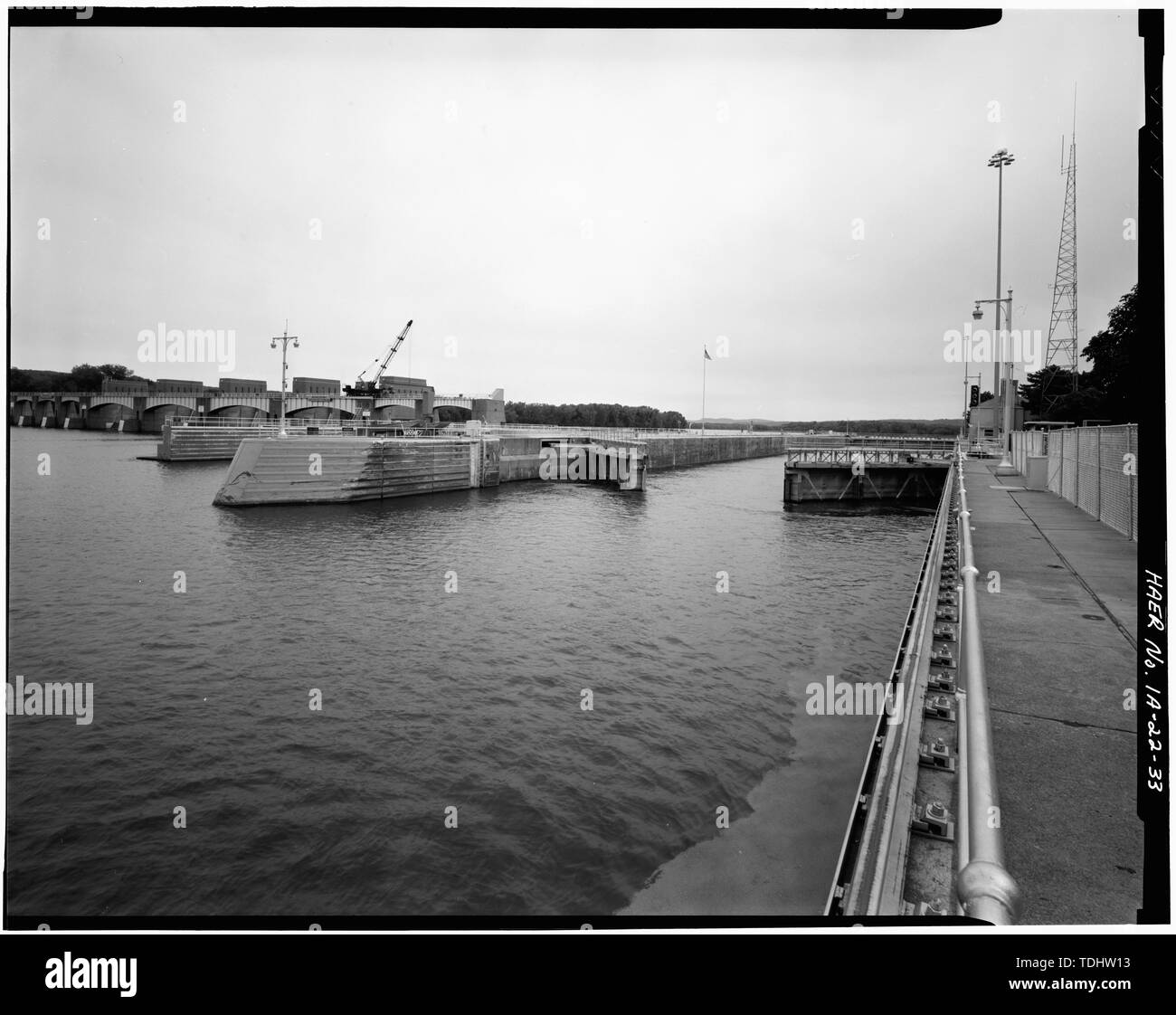 OVERALL VIEW OF MAIN (RIGHT) AND AUXILIARY (LEFT) LOCKS, SHOWING ...