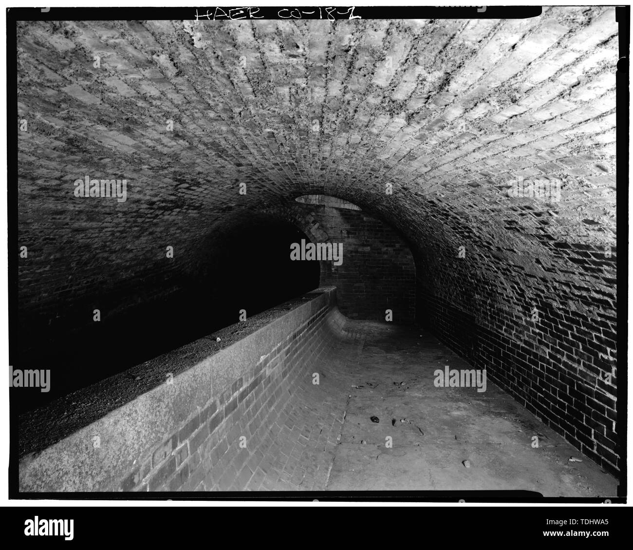 OVERFLOW CHAMBER. VIEW IS SOUTH (UPSTREAM). NOTE DELGANY SEWER ON LEFT ...